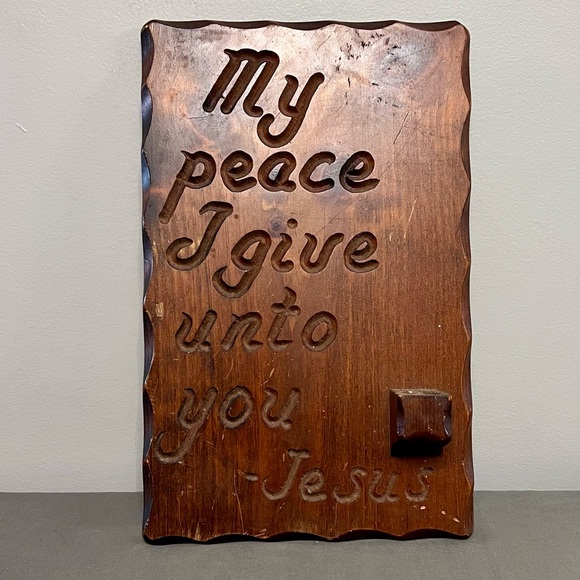 Hand Crafted | Wall Decor | Vtg Hand Crafted By Wood Decor My Peace I ...
